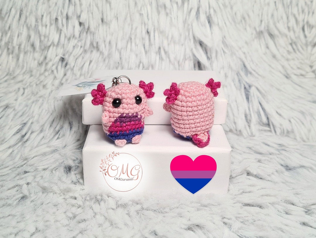 Crochet Axolotl Keychain, LGBTQ, Rainbow, Autism Awareness, Handmade ...