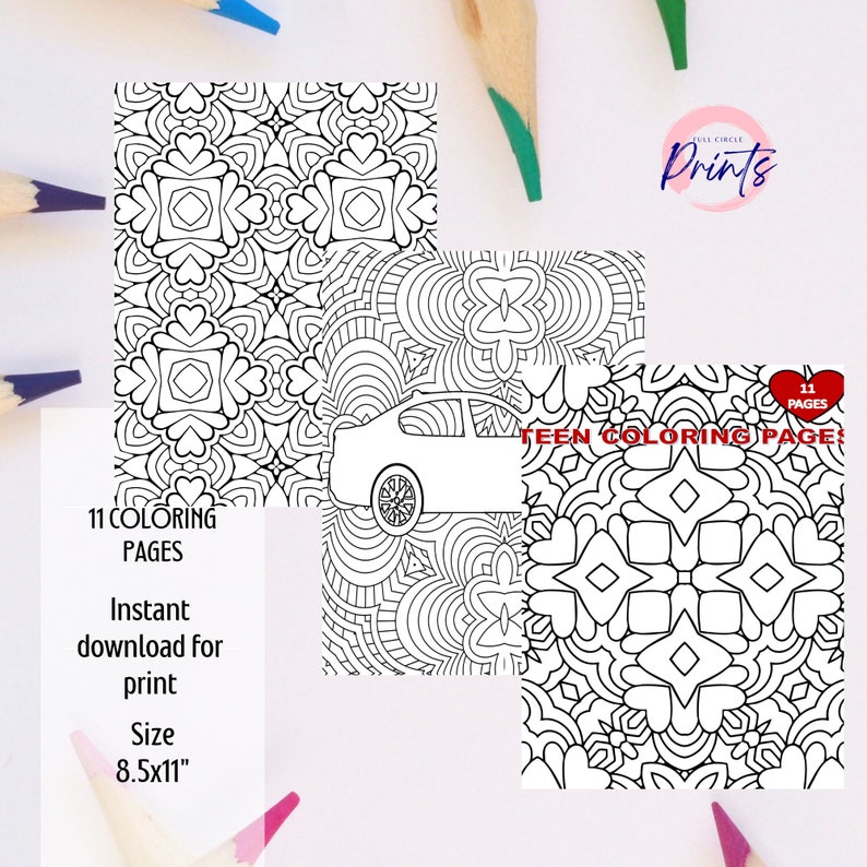11-page Mandala Coloring Book, Printable PDF, 8.5x11 Inch, Intricate ...