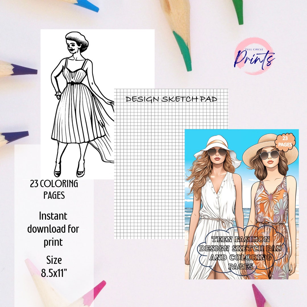 Young Fashionistas Coloring Pages Bundle, 23 Page Printable PDF ...