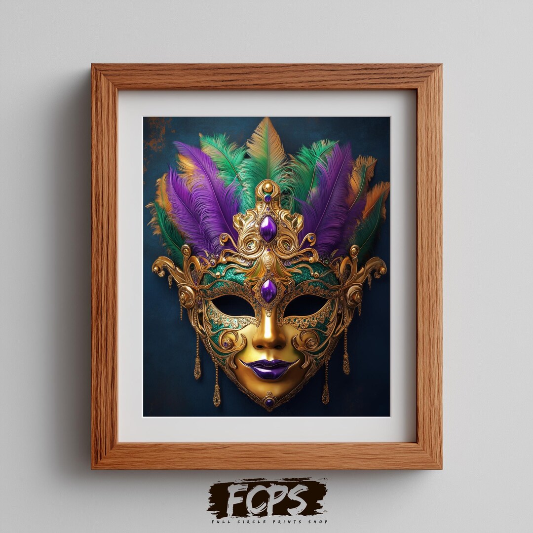 Mardi Gras Mask Art: Ornate Carnivale Printable (digital Download) V6 ...