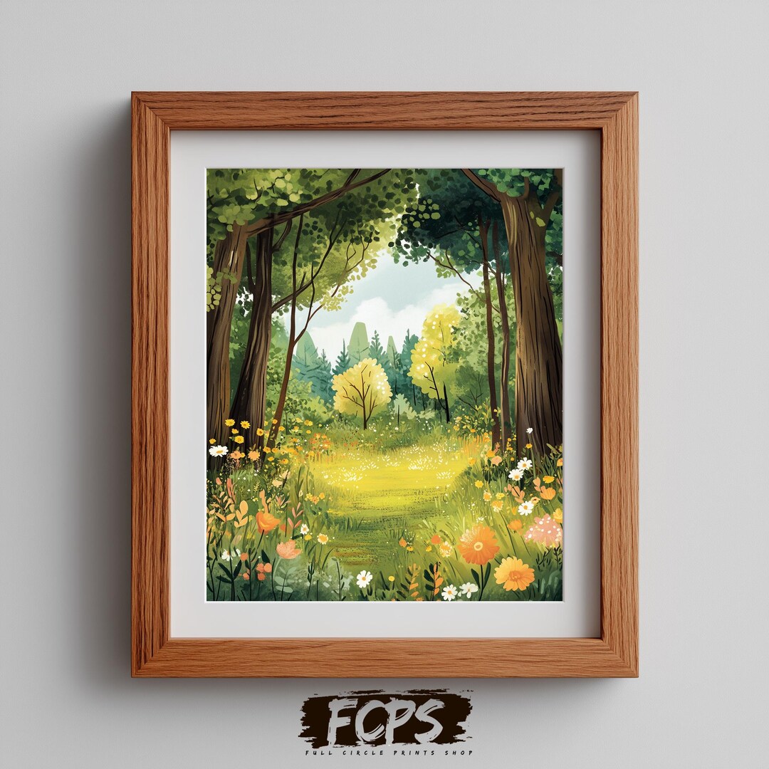 Forest Scene Print – Cottagecore Spring Wall Art (digital Download) V38 ...