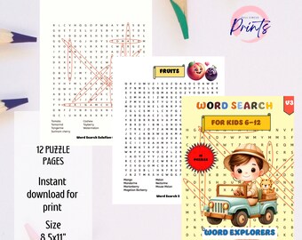 Fruit Word Search, Printable PDF, School Activity, Kids Word Puzzle - Etsy