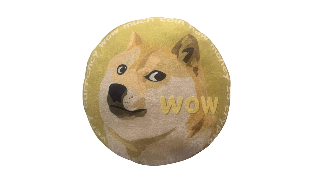 Dogecoin DOGE Pillow - Round Stuffed Plush Crypto Pillow by Blockcraft ...