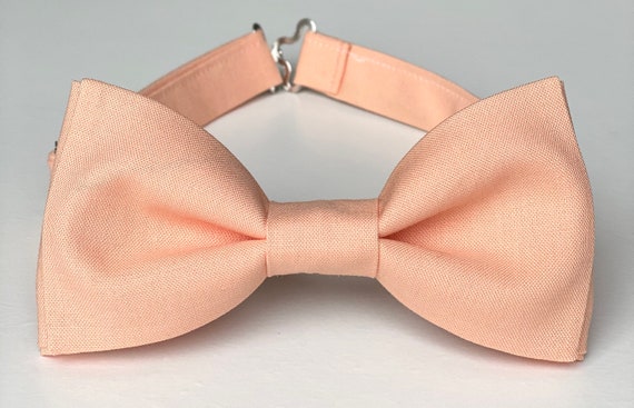 Peach bowtie Solid peach cotton bow tie Mens bow ties Light | Etsy