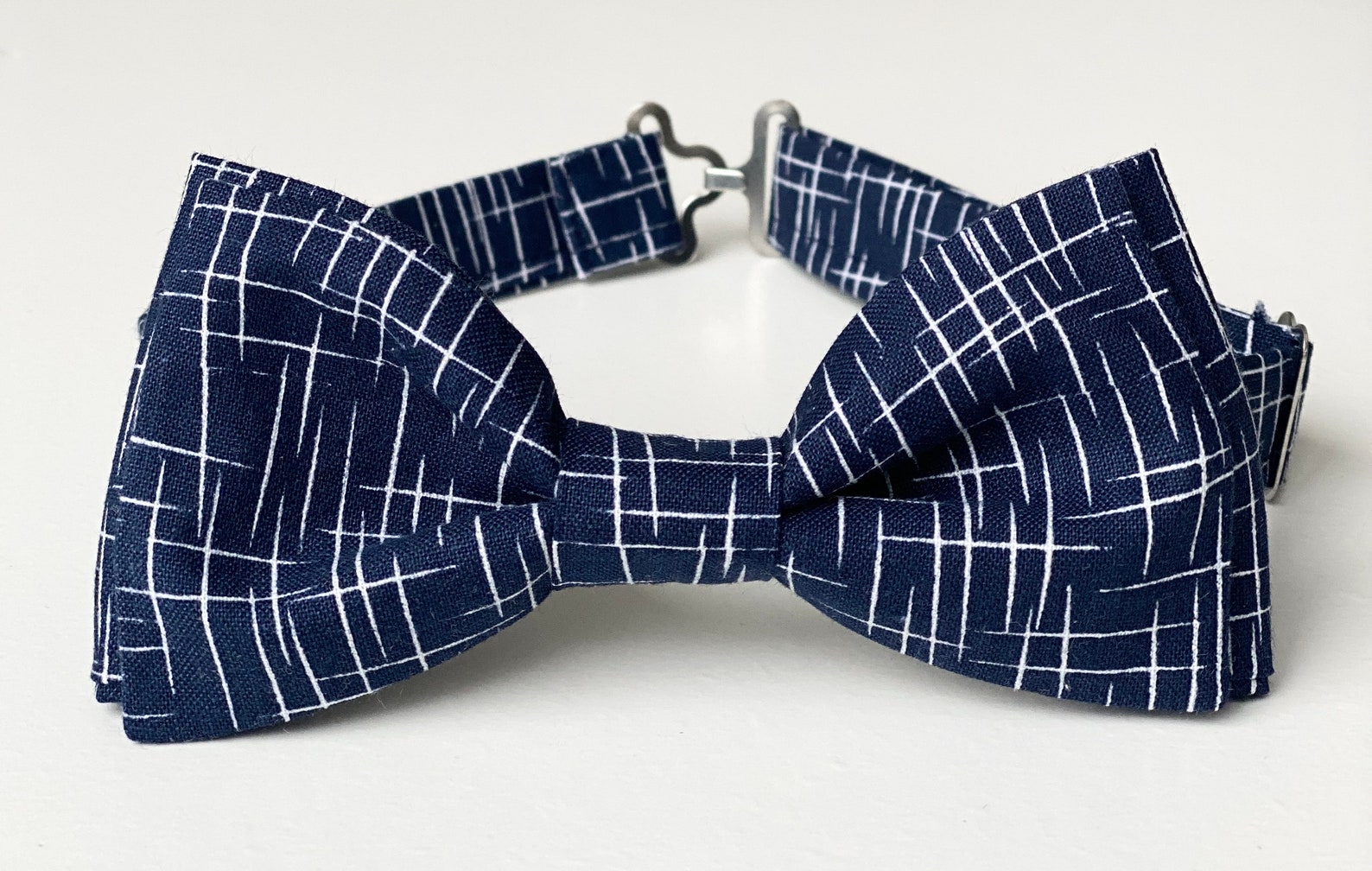 Navy Silver Hashtag Bow Tie Navy Blue Bow Tie Boys-mens Bow - Etsy