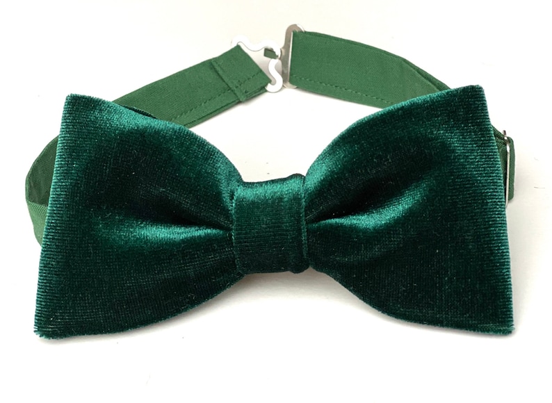 Green Velvet Bow Tie Emerald Green Bow Ties for Men and Kids | Etsy