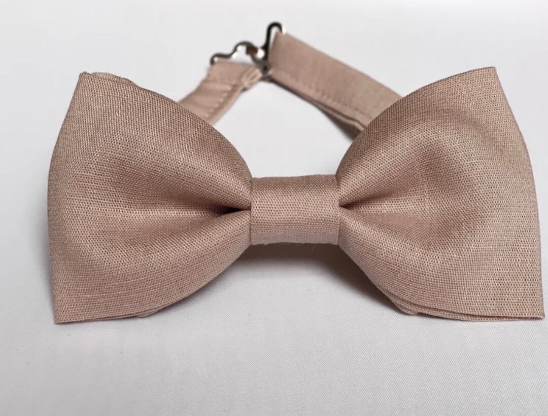 Tan Linen Bow Tie, Light Brown Bow Tie for Men and Kids, Khaki Bow Tie ...