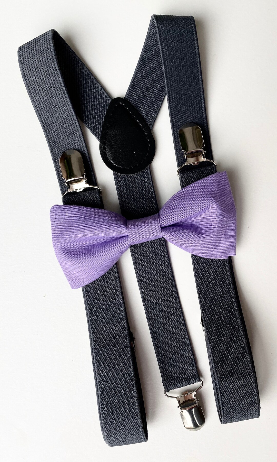 Bow Tie & Suspenders Set Charcoal Gray Suspenders-lavender Bow Tie Baby ...