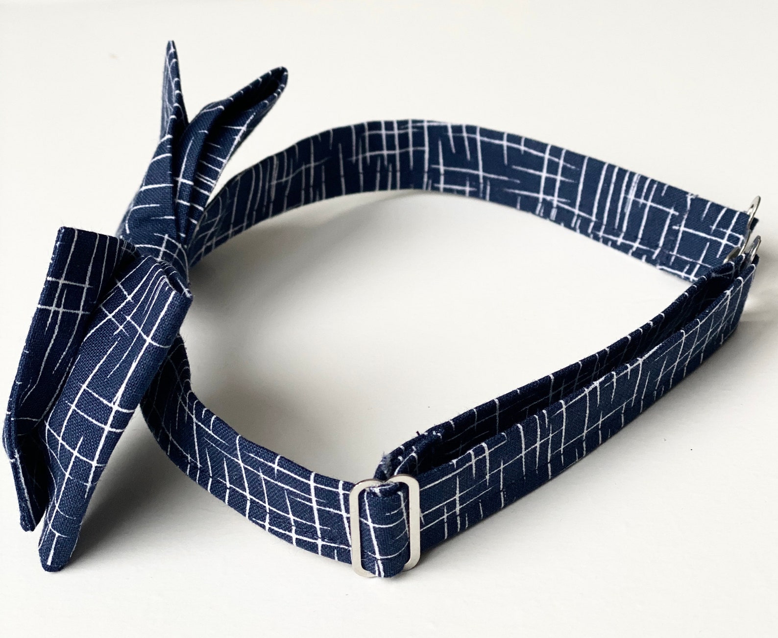 Navy Silver Hashtag Bow Tie Navy Blue Bow Tie Boys-mens Bow - Etsy