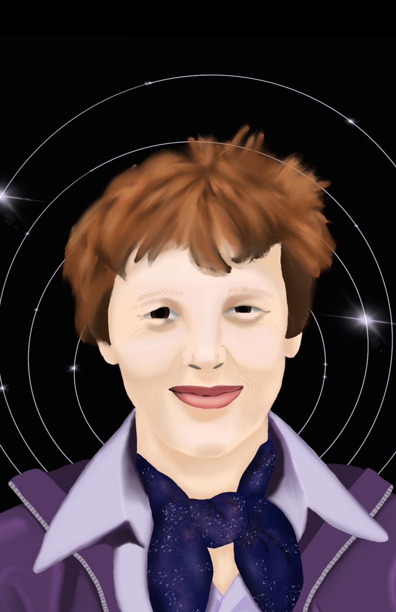 Amelia Earhart Digital Art Print instant Download - Etsy