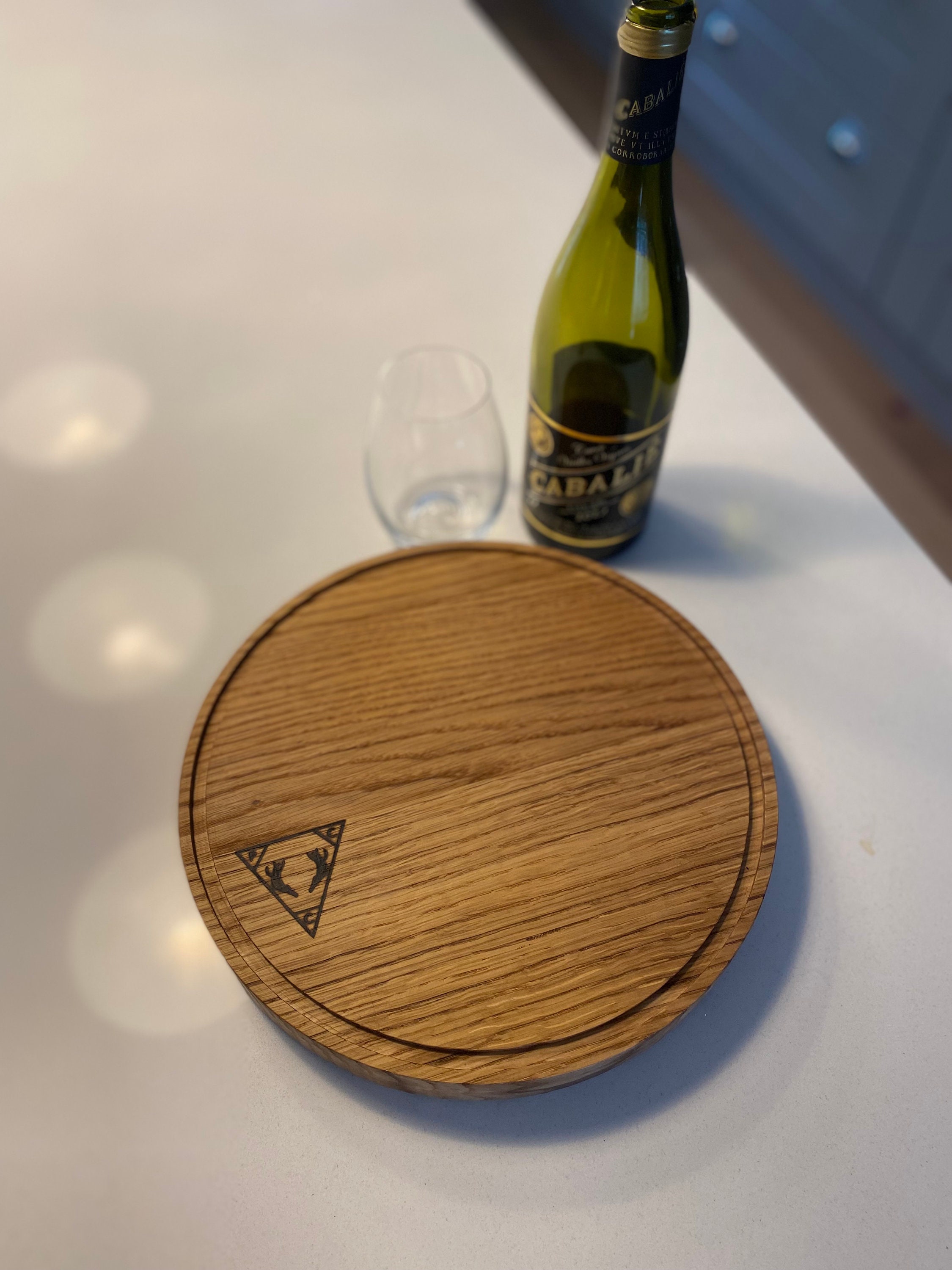 Chunky Circular Oak Chopping Board With Juice Groove - Etsy