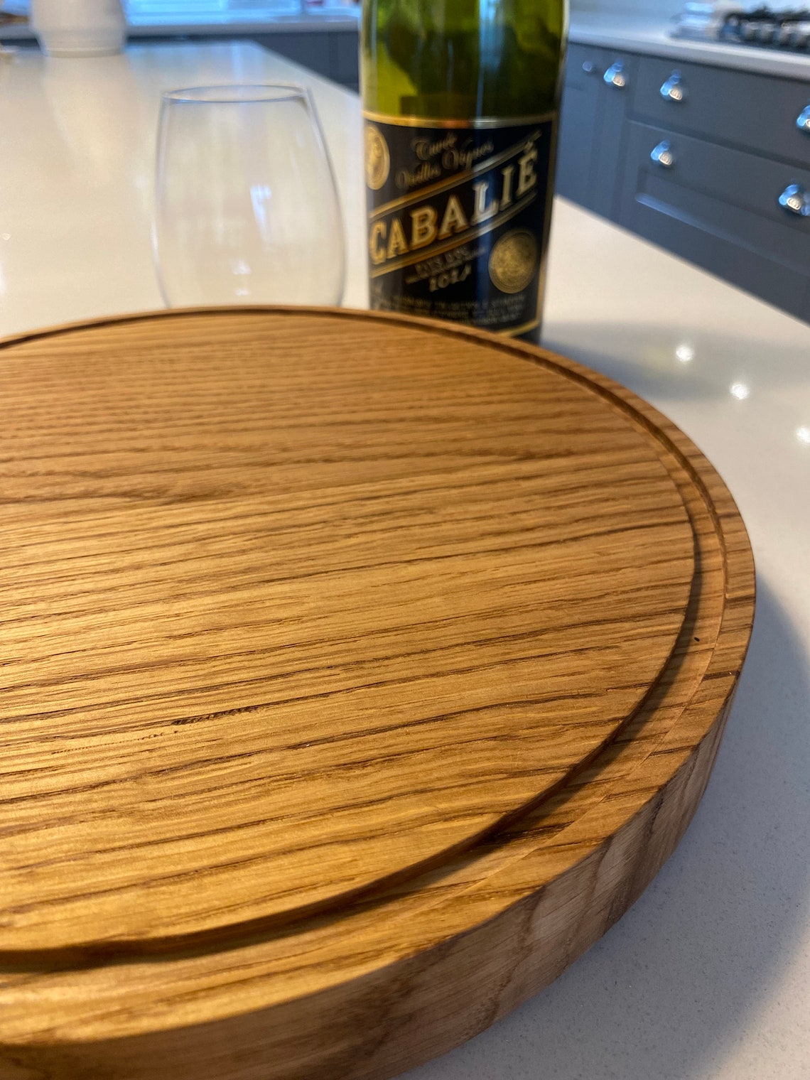Chunky Circular Oak Chopping Board With Juice Groove - Etsy