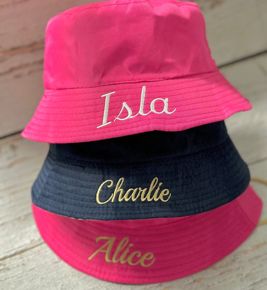 Embroidered School Hat , Toddlers Hat With Name , Kids Bucket Hat With ...