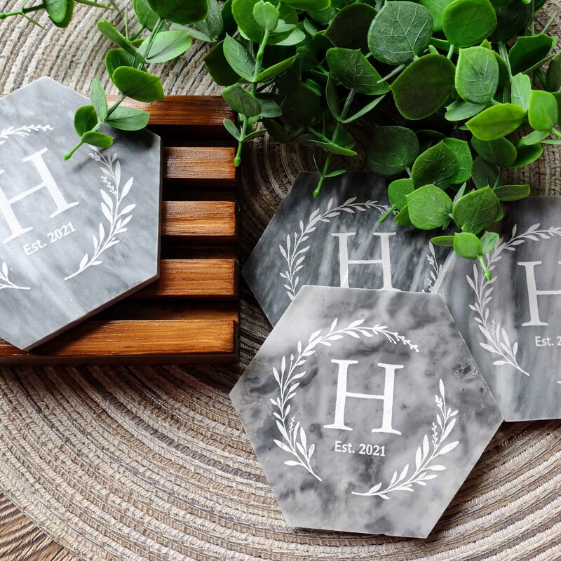 Gray Coasters - Etsy