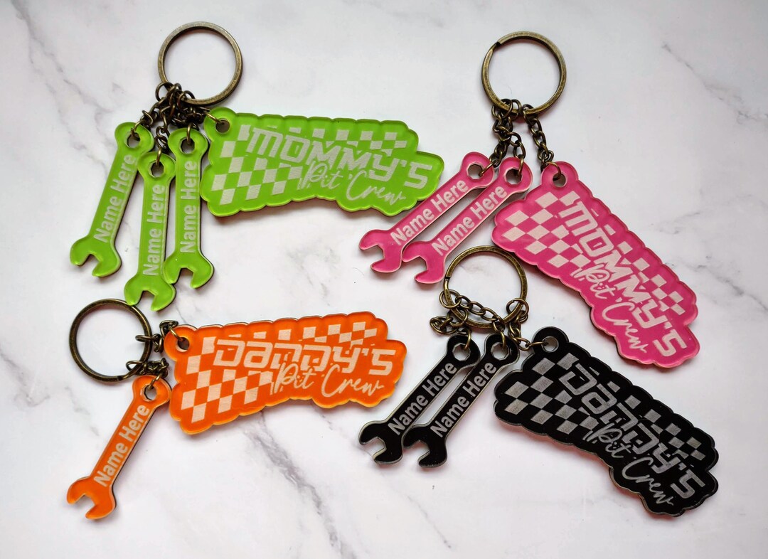 Pit Crew Keychain, Racing Themed Personalized Keychain, Dirt Racing ...