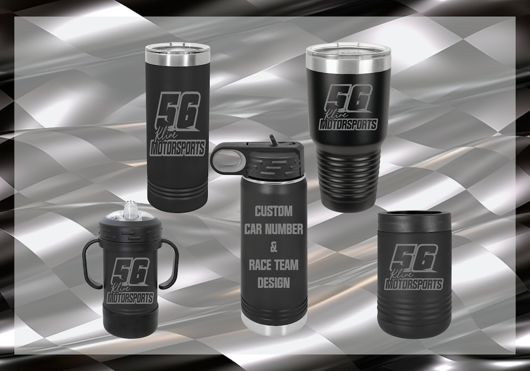 Custom Racecar Number Tumblers, Custom Race Team Travel Mug ...