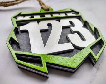Motocross Number Plate Ornament, Motocross Gear Ornament, Dirt Bike ...