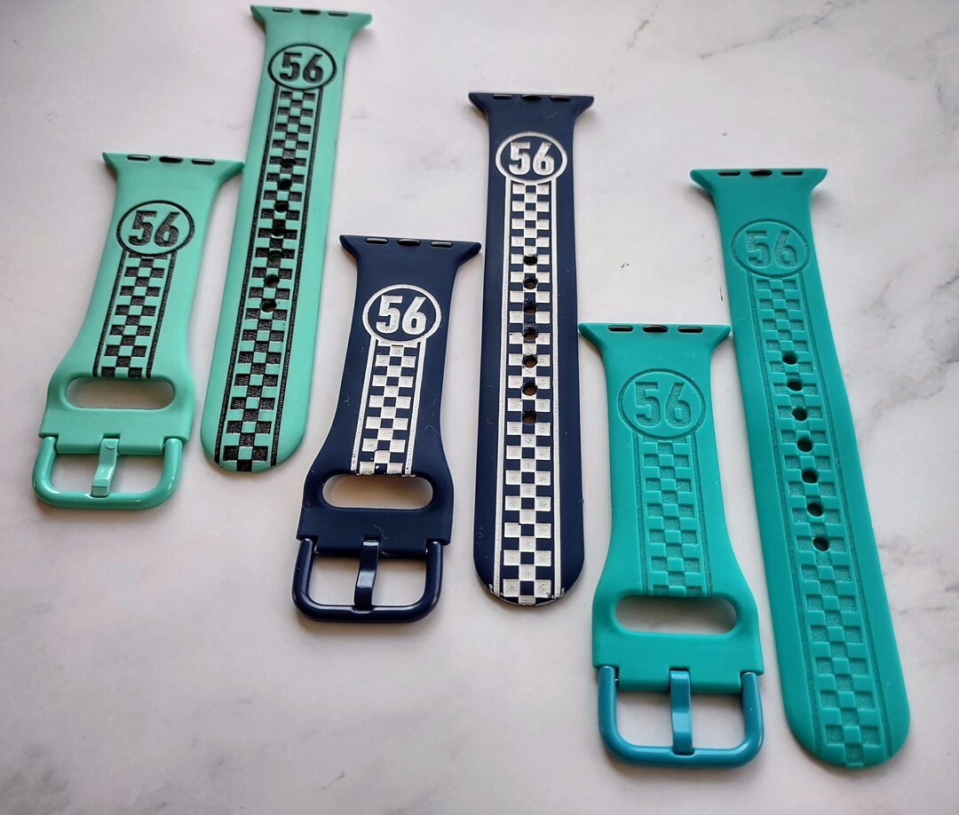 Racing Themed Engraved Smart Watch Bands, Custom Racecar Number ...