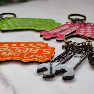 Pit Crew Keychain, Racing Themed Personalized Keychain, Dirt Racing ...