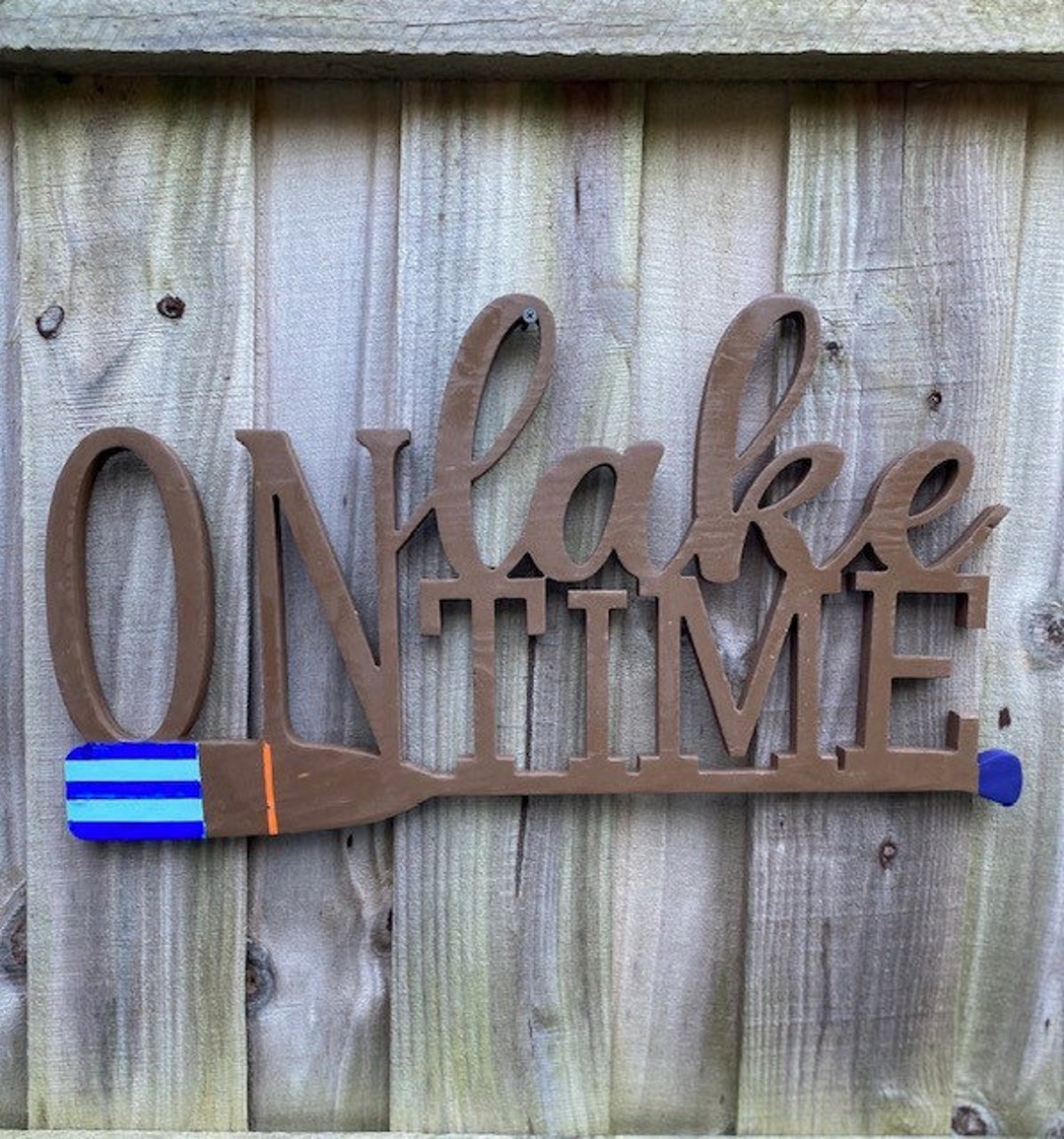 On Lake Time Wall Hanger, on Lake Time Sign, Modern Wall Art, Farmhouse ...