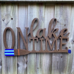 On Lake Time Wall Hanger, on Lake Time Sign, Modern Wall Art, Farmhouse ...