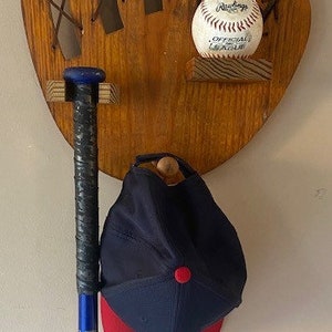 Handcrafted Wood Baseball Shelf Handmade Wooden Baseball Glove Display ...