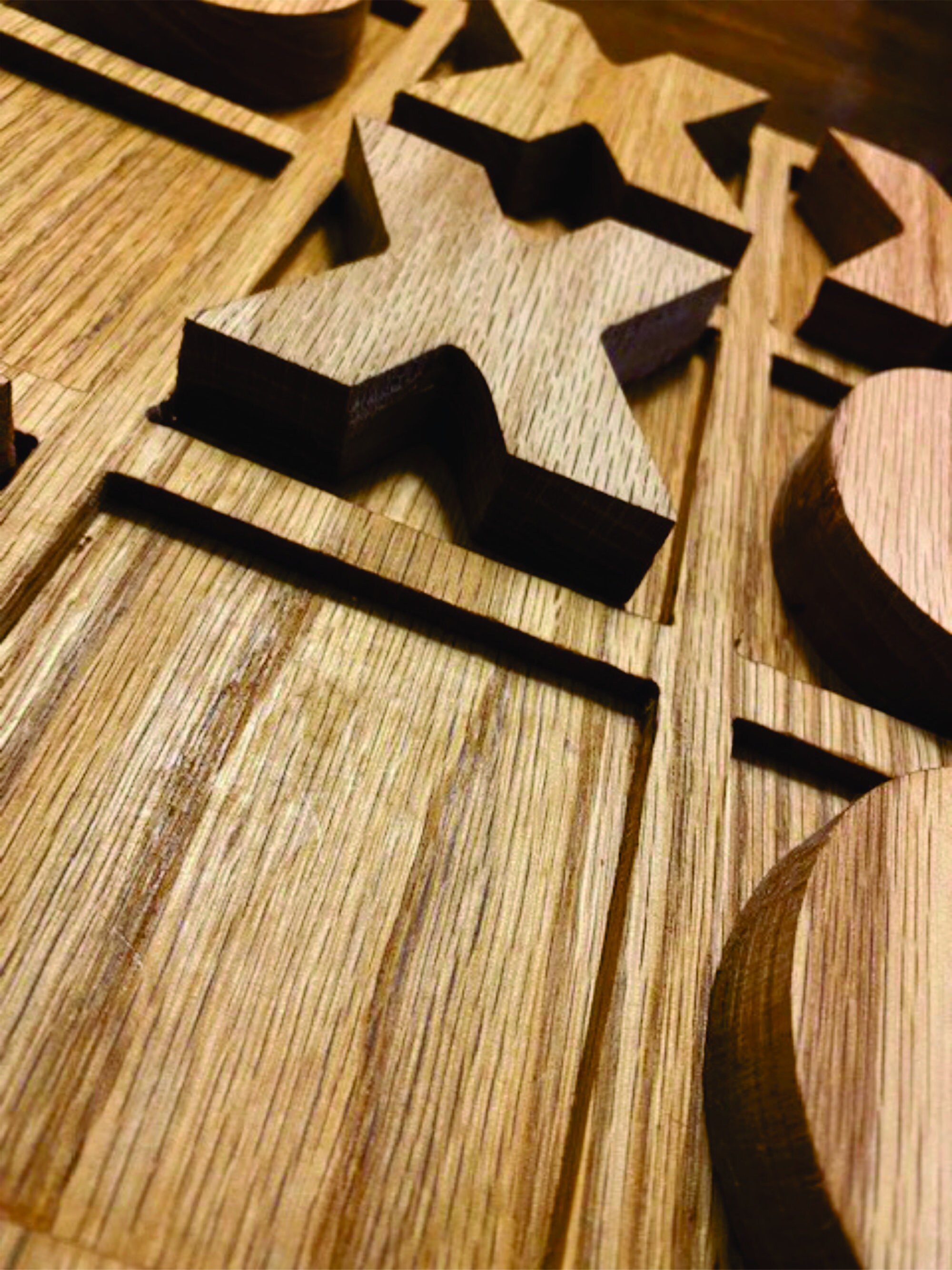 Large Solid Oak Tic Tac Toe Board Game Indoor Board Game 11.25 Square ...