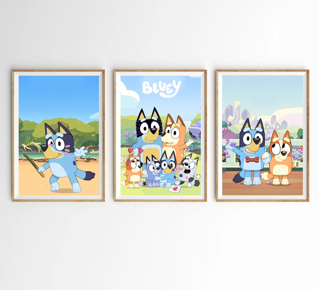 Bluey Colourful Prints Wall Art Decor New Gift Present Bedroom - Etsy