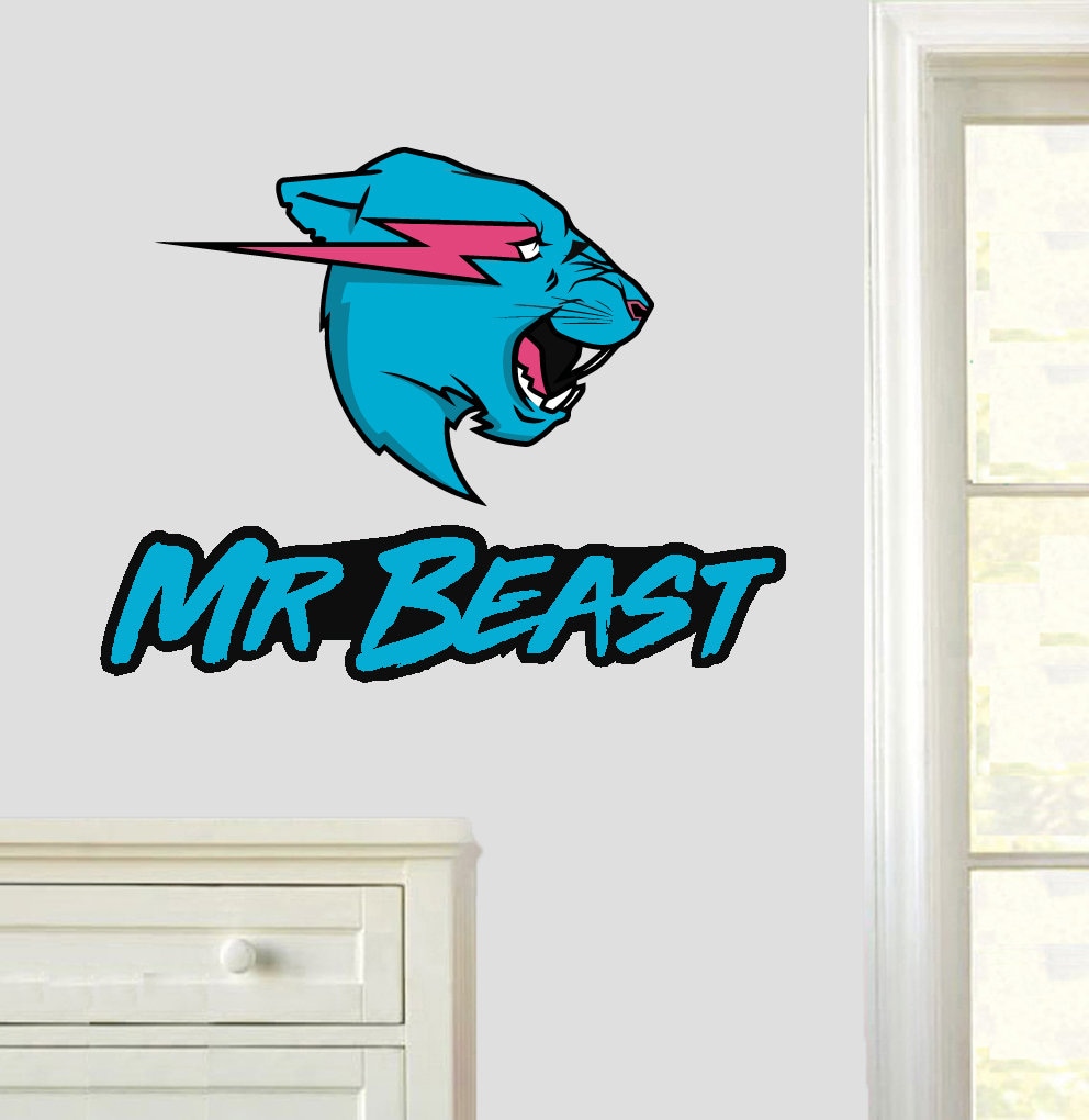 Mr Beast Logo Design Wall Art Vinyl Stickers | Etsy
