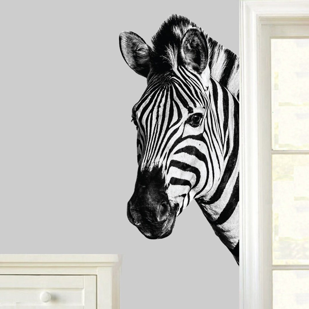 Zebra Head Facing Left Wall Art Vinyl Stickers - Etsy UK