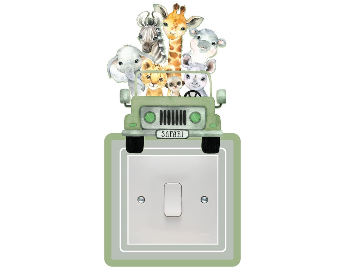 Safari Animal Light Switch Surround Art Vinyl Stickers - Etsy UK