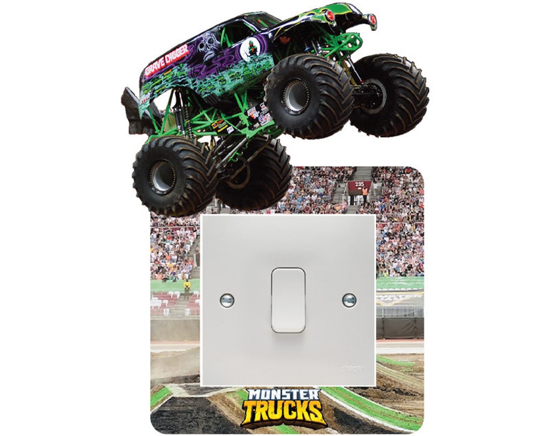 Monster Truck Light Switch Surround Art Vinyl Sticker Children's - Etsy