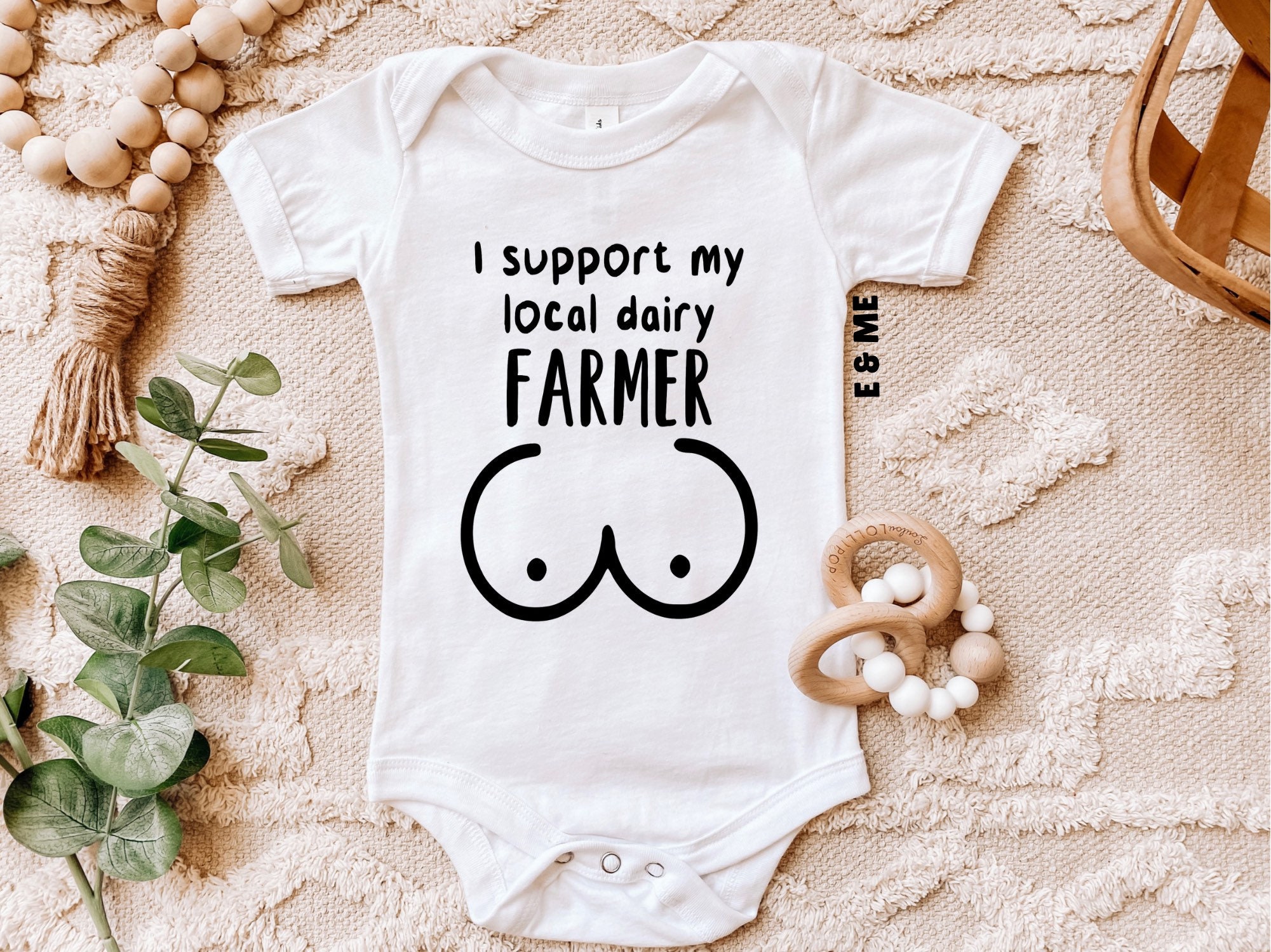 I Support My Local Dairy Farmer Funny Baby Onesie® Baby Boy - Etsy