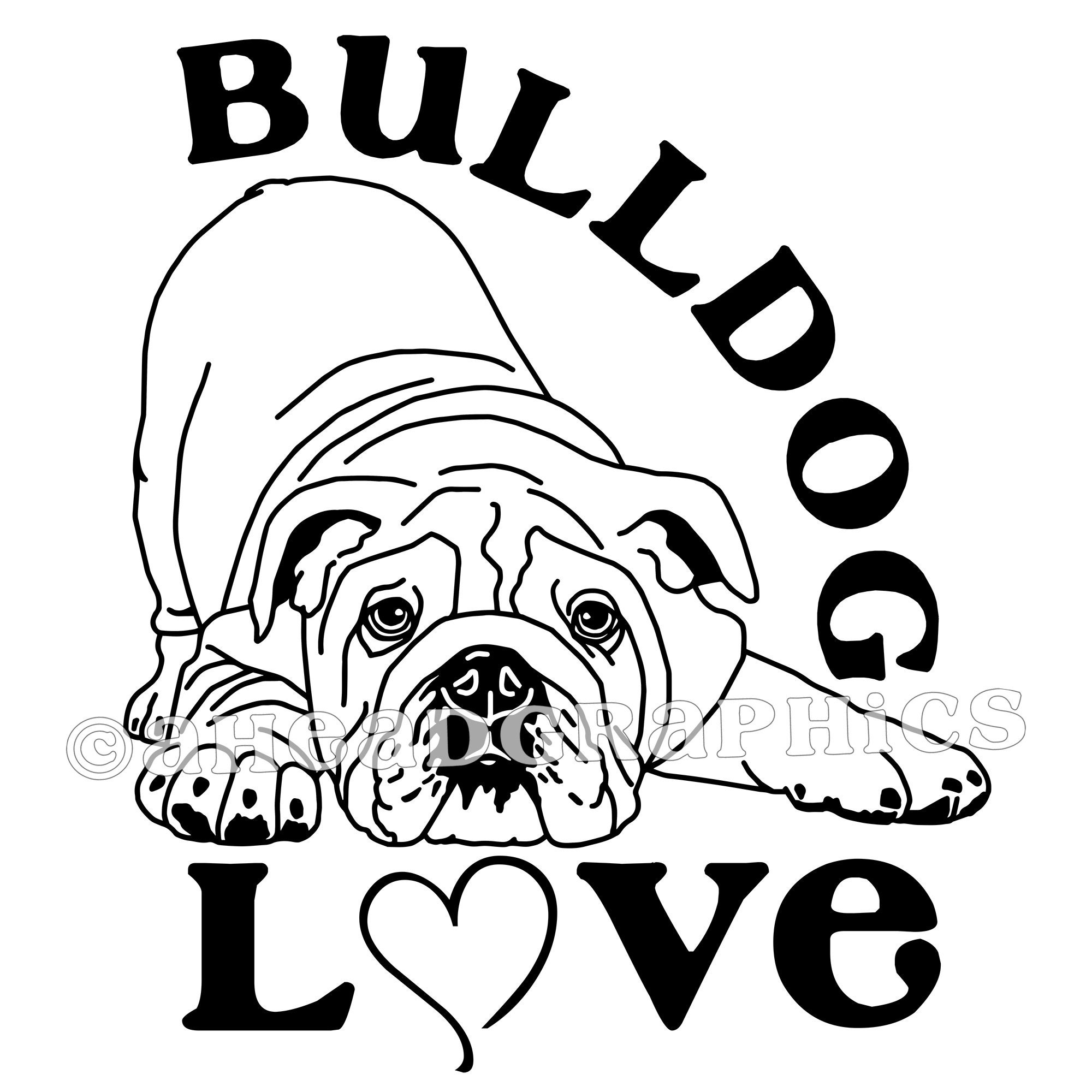 Bulldog SVG and Cut File for Crafters - Dog Art - Bulldog Illustration ...