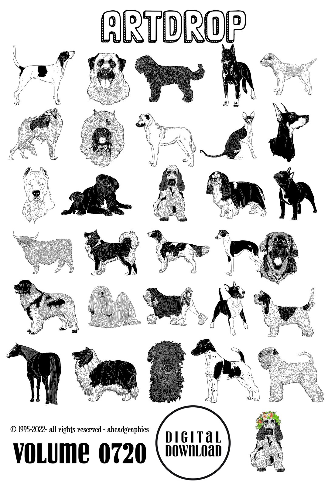 DOG Breed Clipart, Puppy, Animal Clipart, Pet Illustration, Dog Art ...