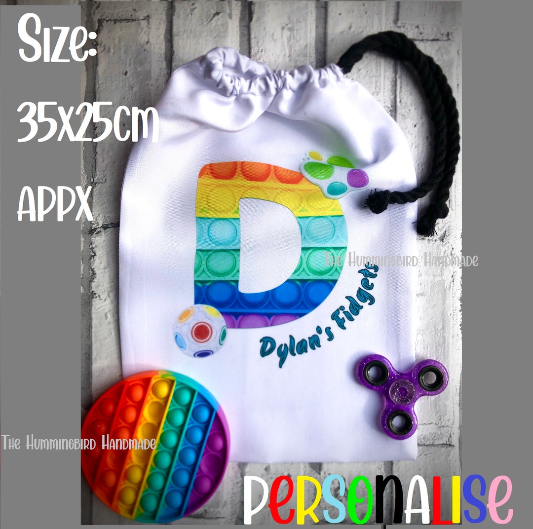 Fidget Toy Bag PERSONALISED Poppit Toy Bag Fidget Storage - Etsy