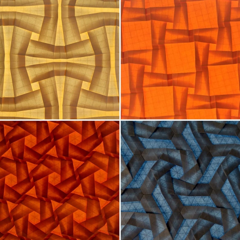 Compound Twists Tessellation 4-pack, Origami Crease Pattern, Fold Your ...
