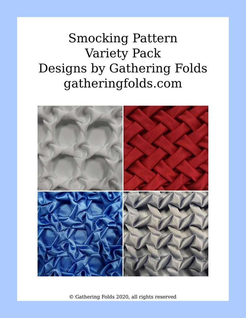 Starter Pack Smocking Patterns, DIY Fabric Manipulation, Calming Craft ...