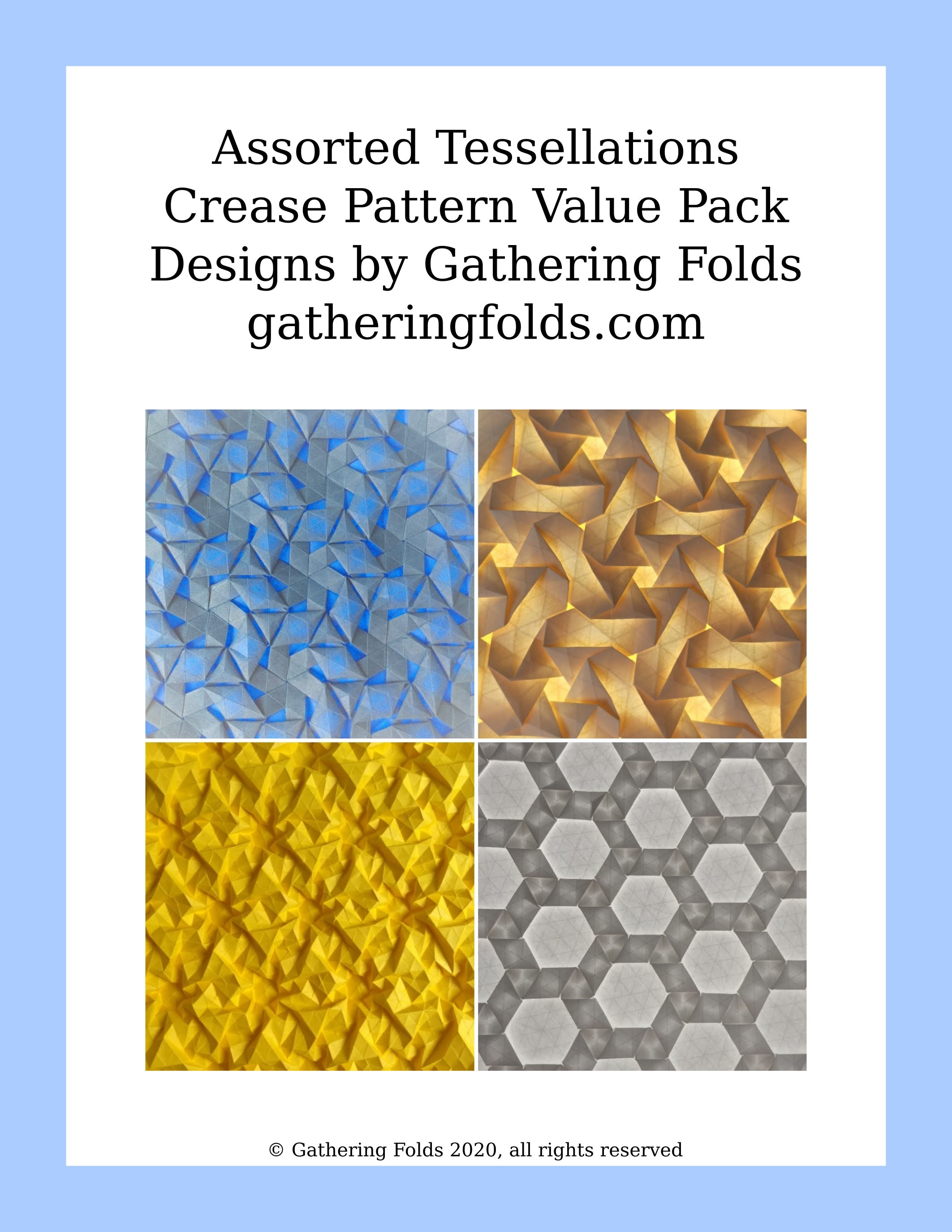 Triangle Grid Tessellation Variety 4-pack, Origami Crease Patterns ...