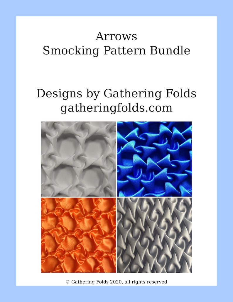 Arrows Smocking Patterns Pack, DIY Fabric Manipulation, Calming Craft ...