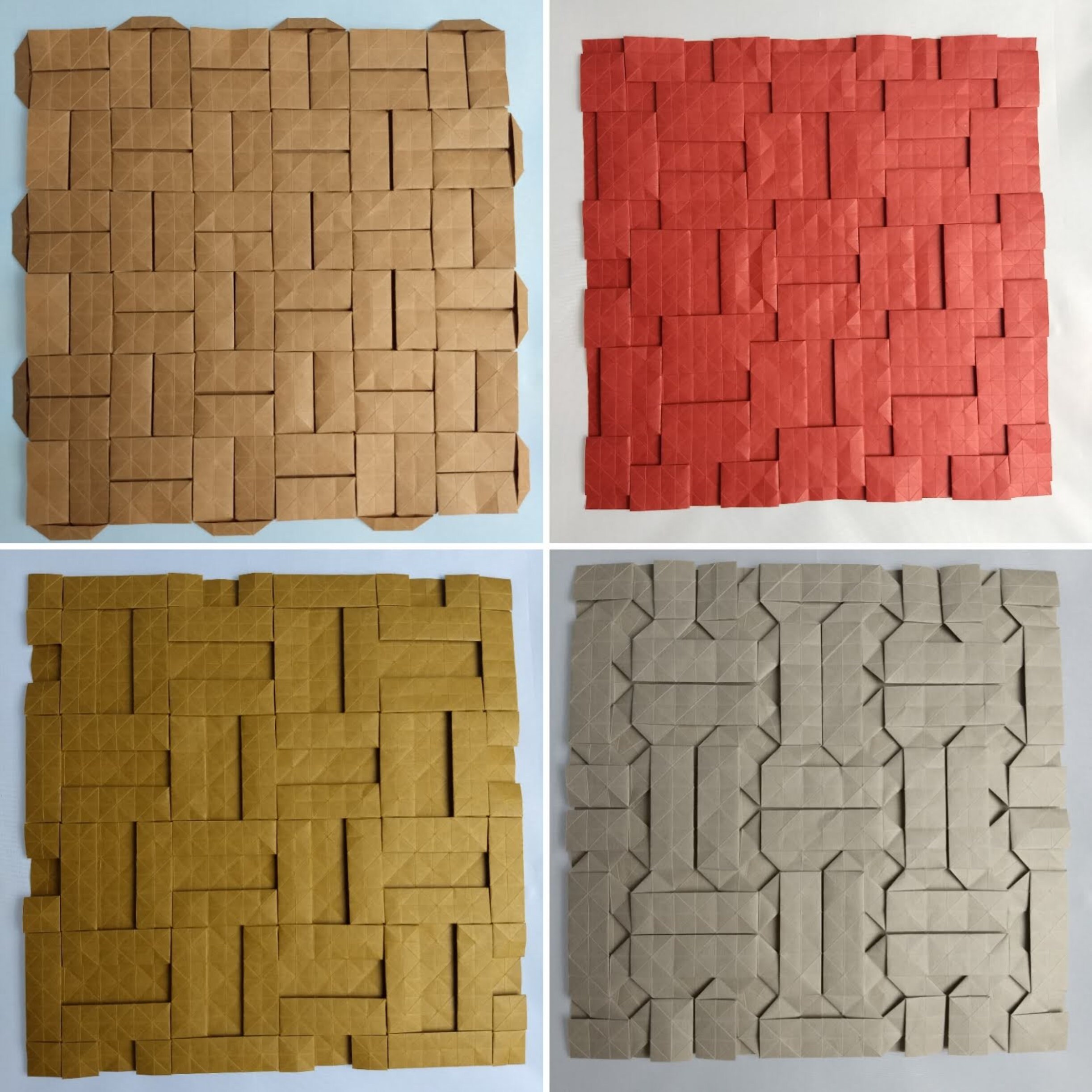 Parquet Tessellation 4-pack, Geometric Puzzle, Origami Crease Patterns ...