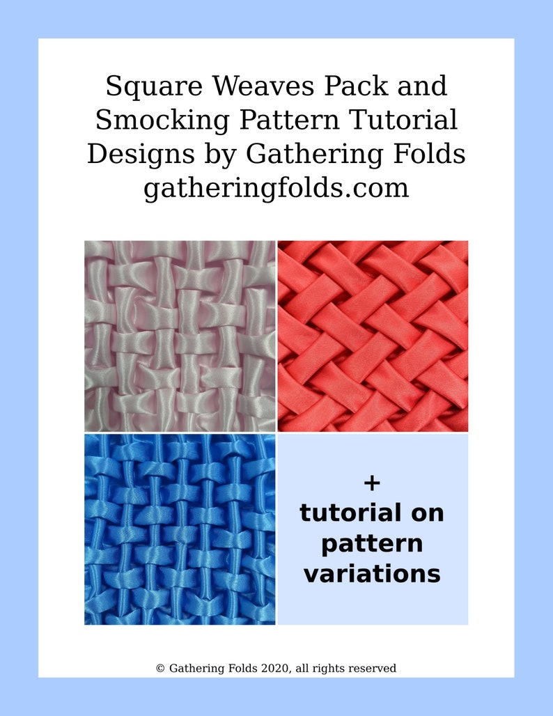 Weaves Smocking Pattern Pack + Tutorial, DIY Fabric Manipulation ...