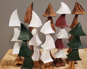 Whimsical Wooden Pine Trees Set of 3 Large - Etsy