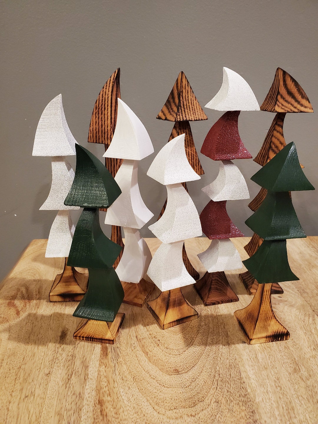 Whimsical Wooden Trees Set of 3 Small - Etsy