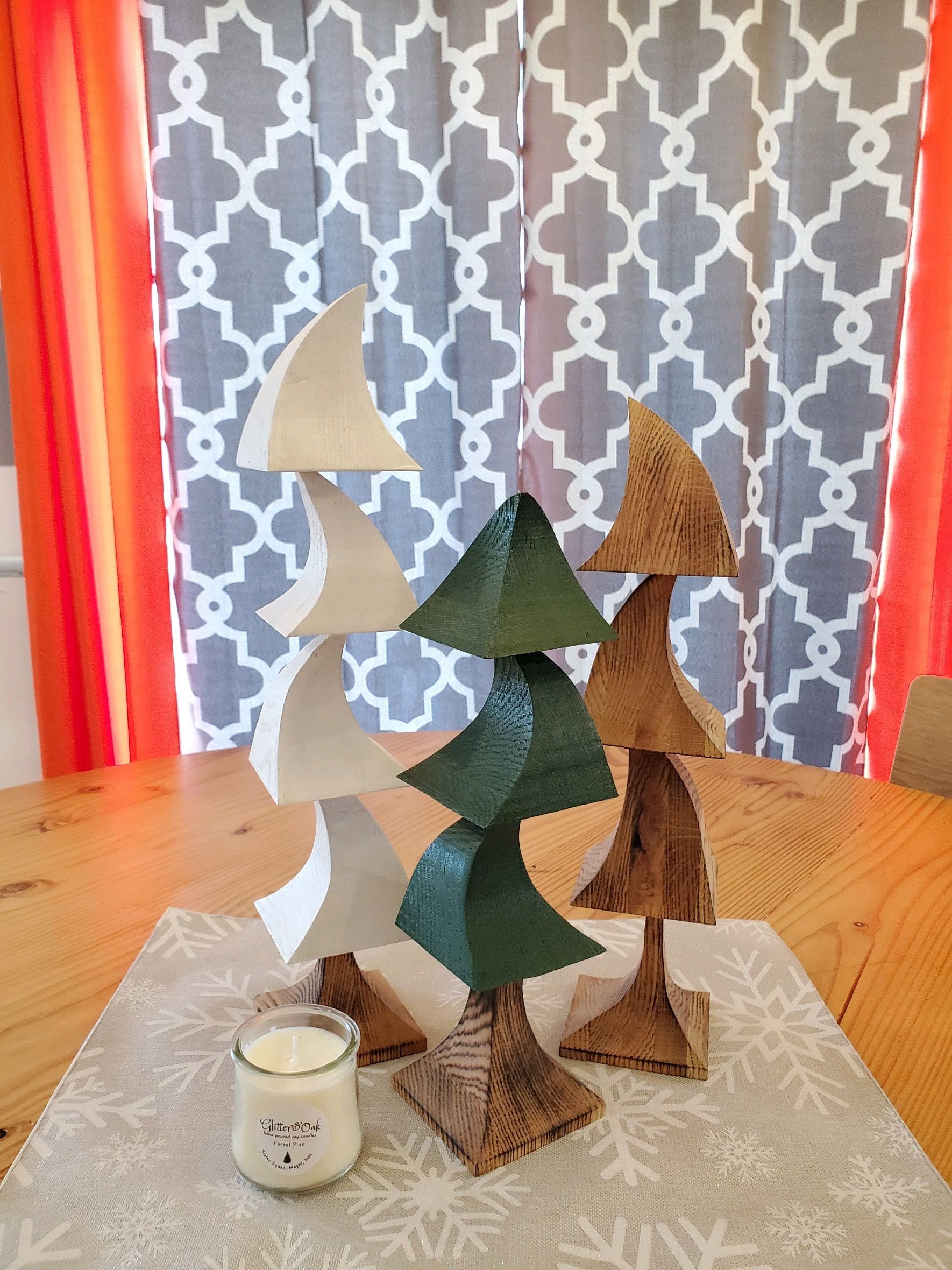 Whimsical Wooden Pine Trees Set of 3 Large - Etsy