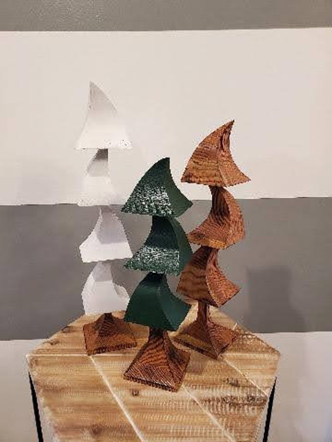 Whimsical Wooden Pine Trees Set of 3 Large - Etsy