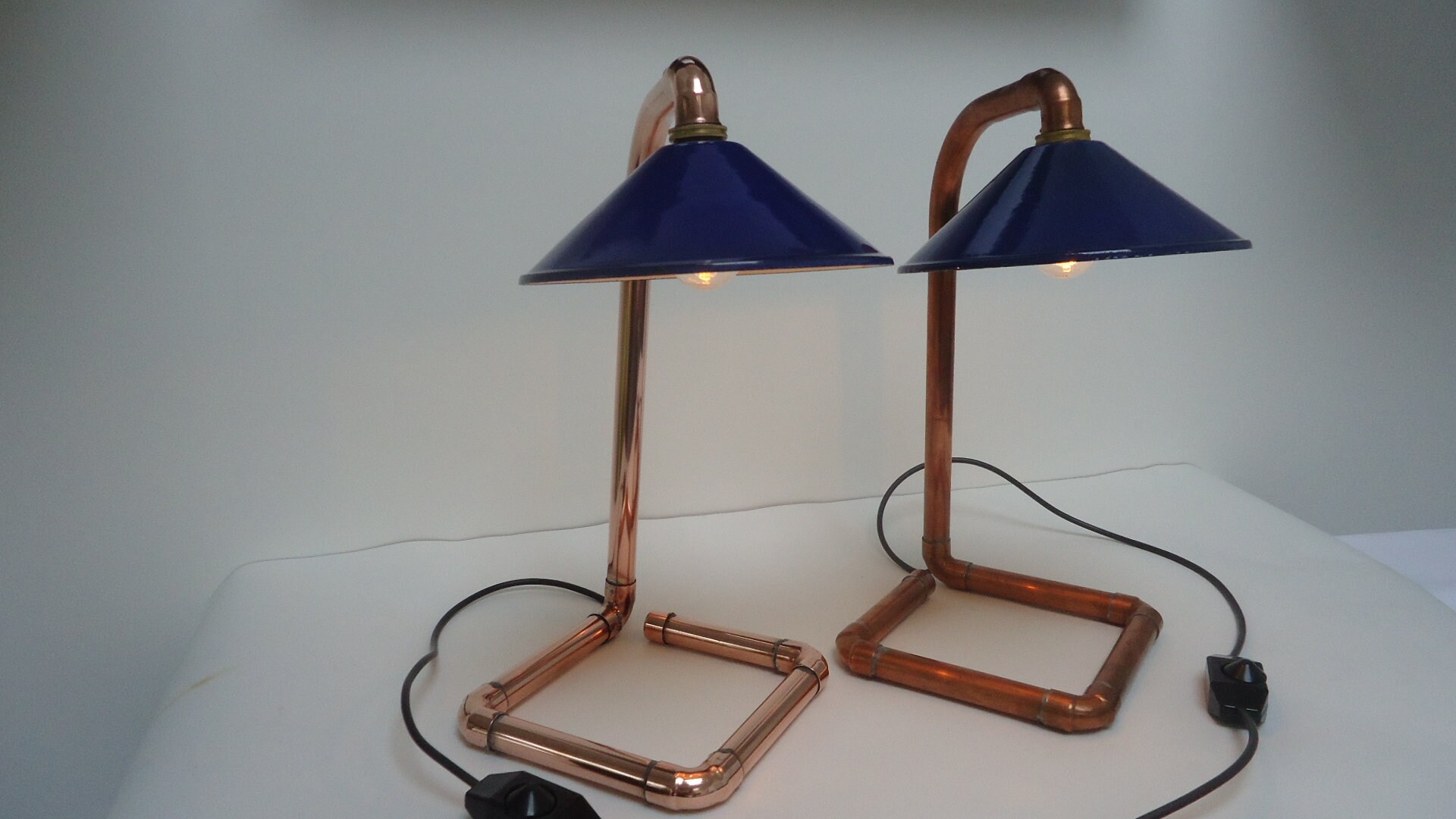 Copper Desk Lamp Bedside Lamp Table Lamp Vintage Factory - Etsy UK