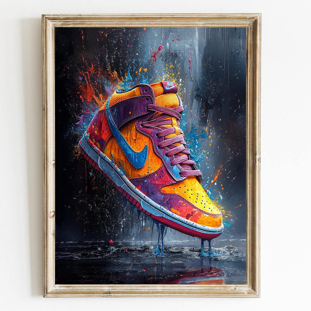 Nike Air Dunks Graffiti Wall Art, Jordan Print, Nike Sneakers Graffiti ...