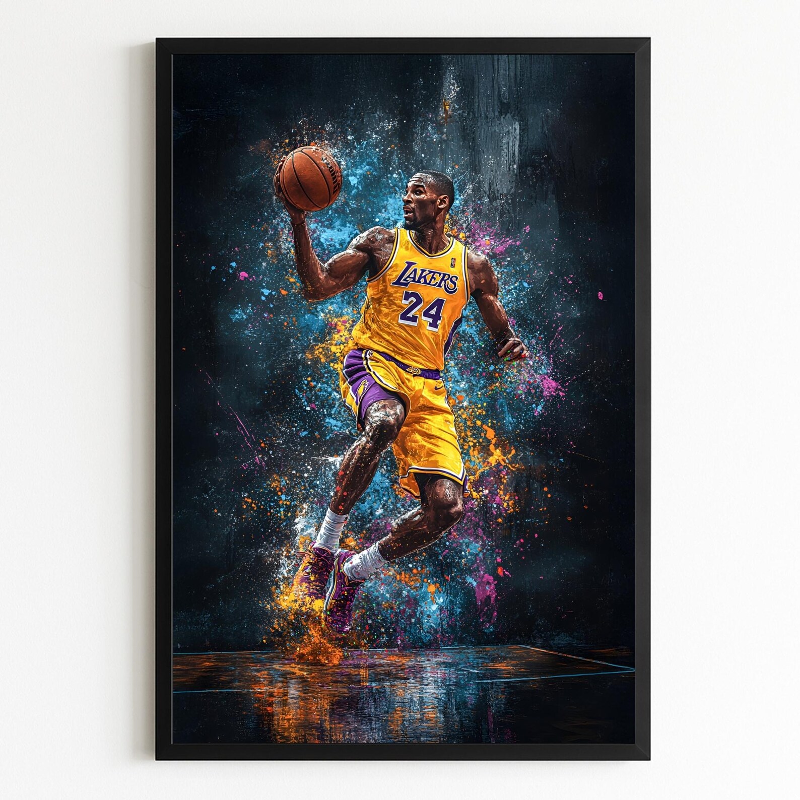 Kobe Bryant Lakers Graffiti Art Print: Basketball Wall Decor (digital ...