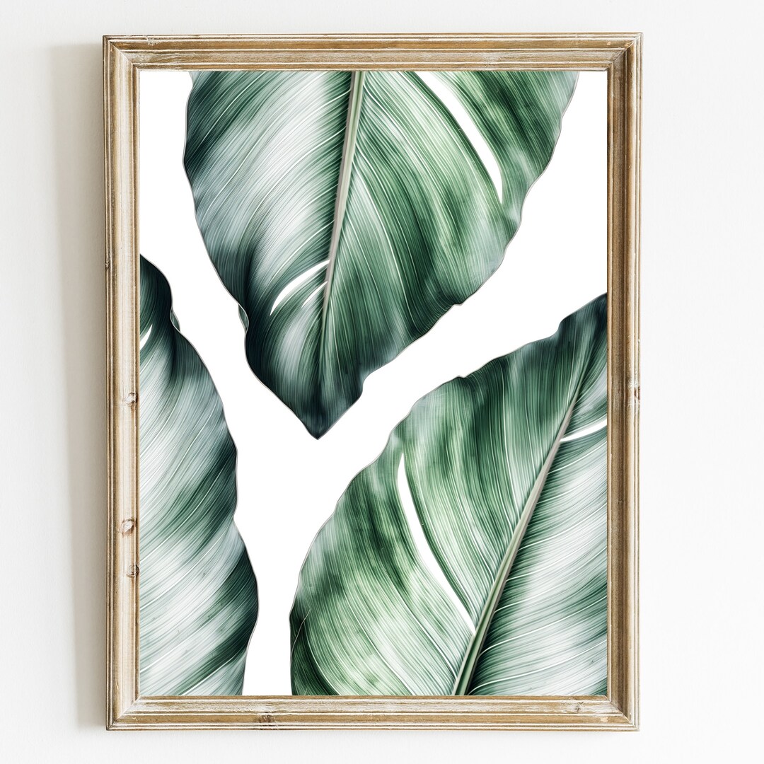 Banana Leaf Print - Tropical Wall Art - Banana Leaves Print - Banana ...